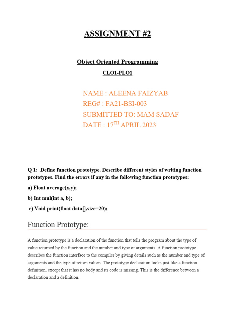 Assign 2 Oop Pdf Parameter Computer Programming Class Computer 9428