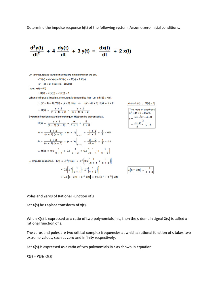 Poles and Zero | Download Free PDF | Polynomial | Laplace Transform