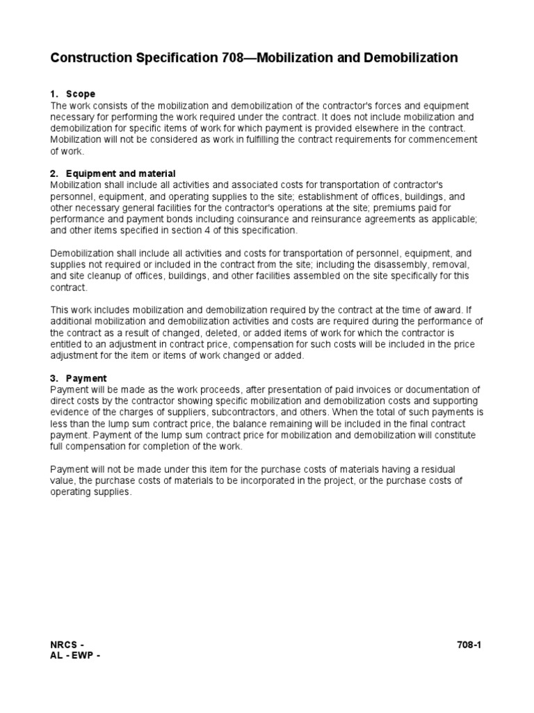 Mobilization Demobilization | PDF