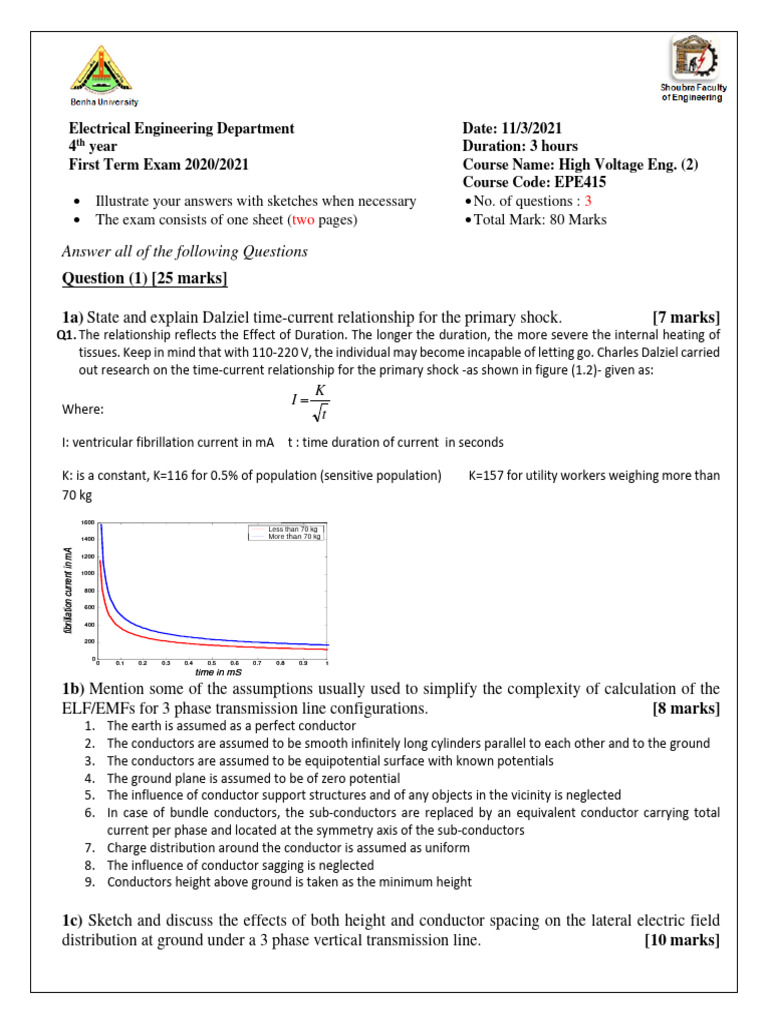 Final Exam - High Voltage | PDF | Electric Field | Electrical Conductor