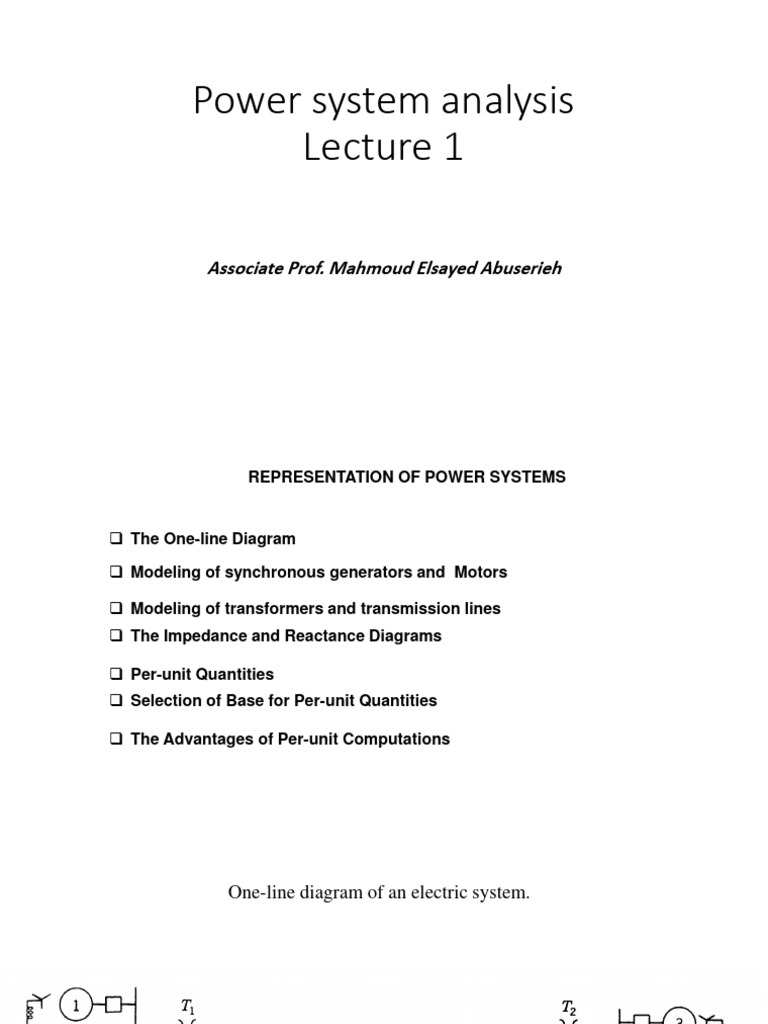 Power System Analysis Lec1 | PDF | Electrical Impedance | Transformer