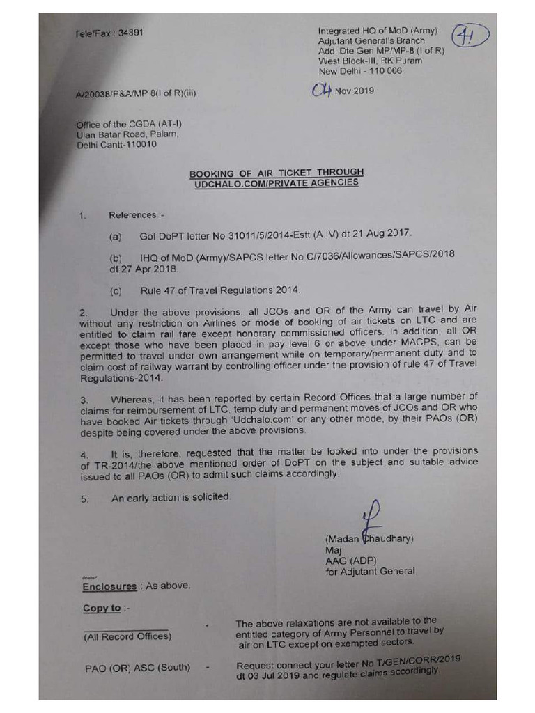 LTC Authorisation Letter | PDF