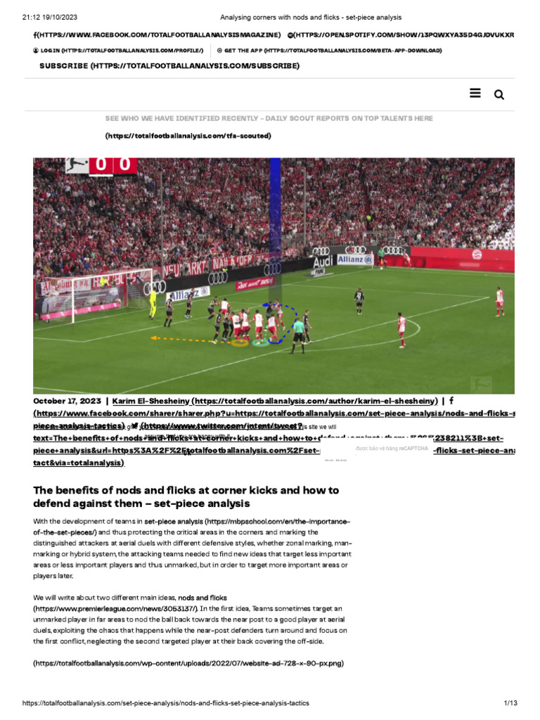Analysing Corners With Nods and Flicks - Set-Piece Analysis | PDF ...