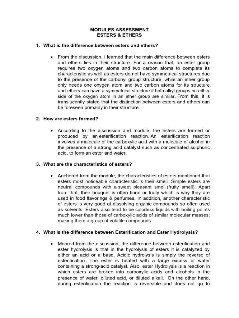 Sir Gero MOdule 8 | PDF | Ester | Ether Sir Gero MOdule 8 | PDF | Ester | Ether
