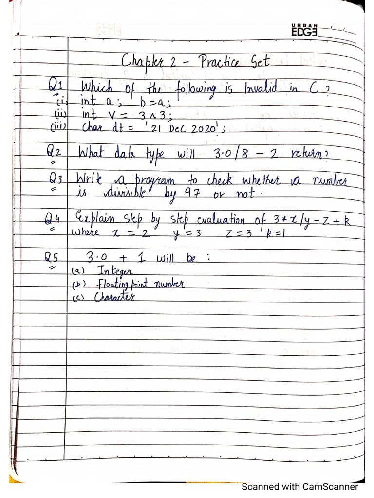 Chapter 2 - Practice Set | PDF