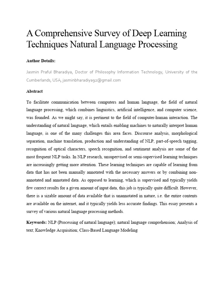 2.A Comprehensive Survey of Deep Learning Techniques For Natural Language Processing | PDF ...