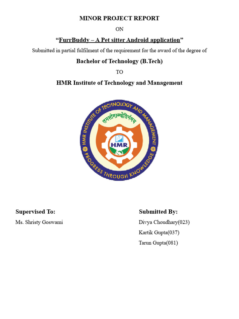 Minor Project Report (30%) | Download Free PDF | Usability | Mobile App