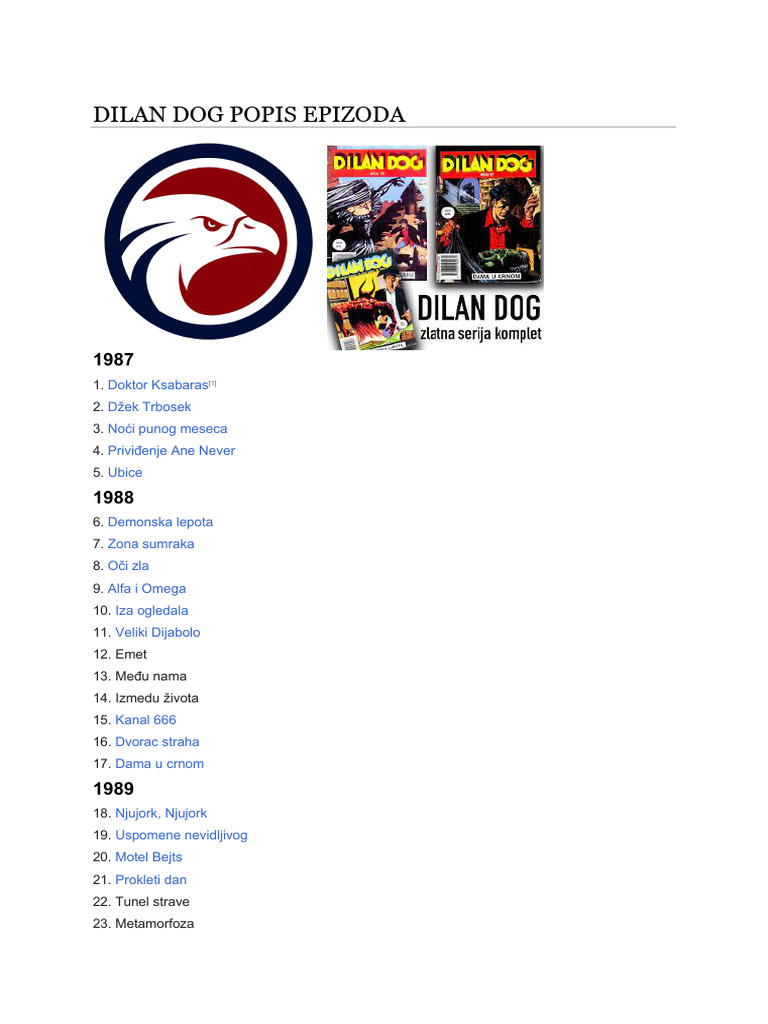 Dilan Dog Popis Epizoda | PDF