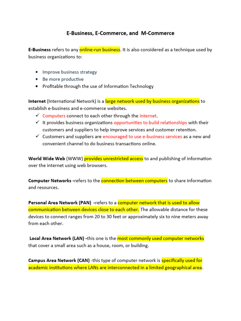 E Business | PDF | Computer Network | E Commerce