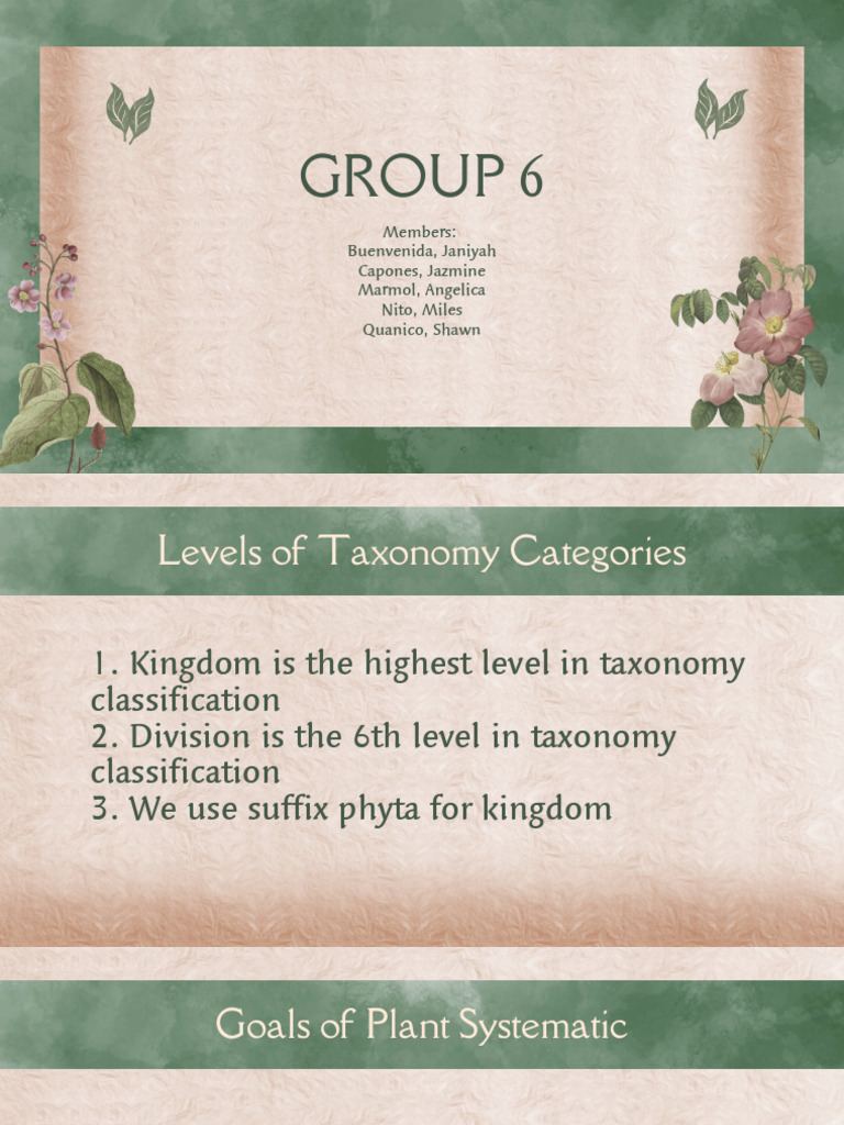 Group6 - 1 Y1 3 | PDF | Taxonomy (Biology) | Science