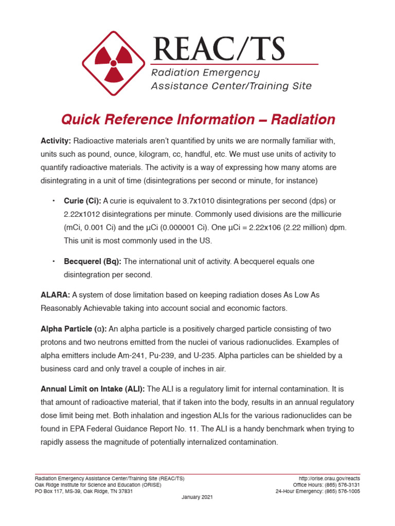 Radiological Terms Quick Reference | Download Free PDF | Radioactive ...