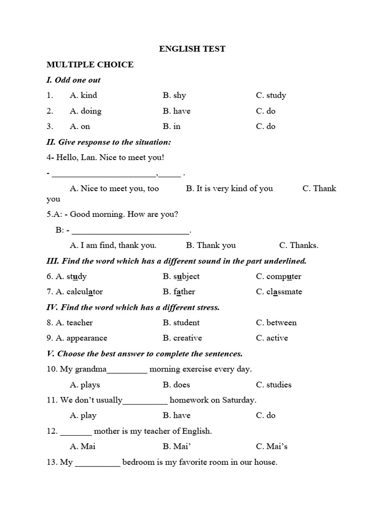 English Test | PDF