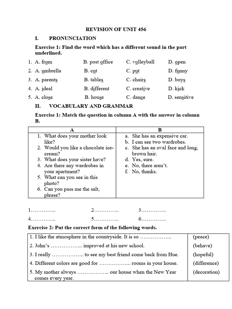 Review Unit 456 | PDF