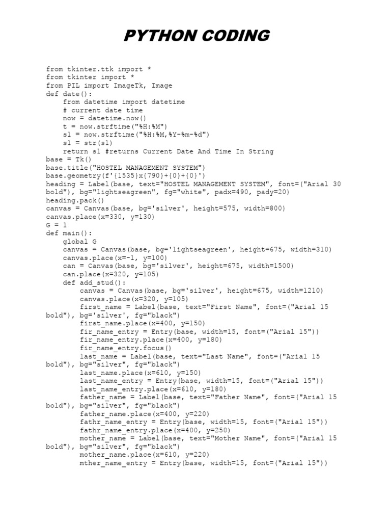 Python Coding Pdf Arial Computing