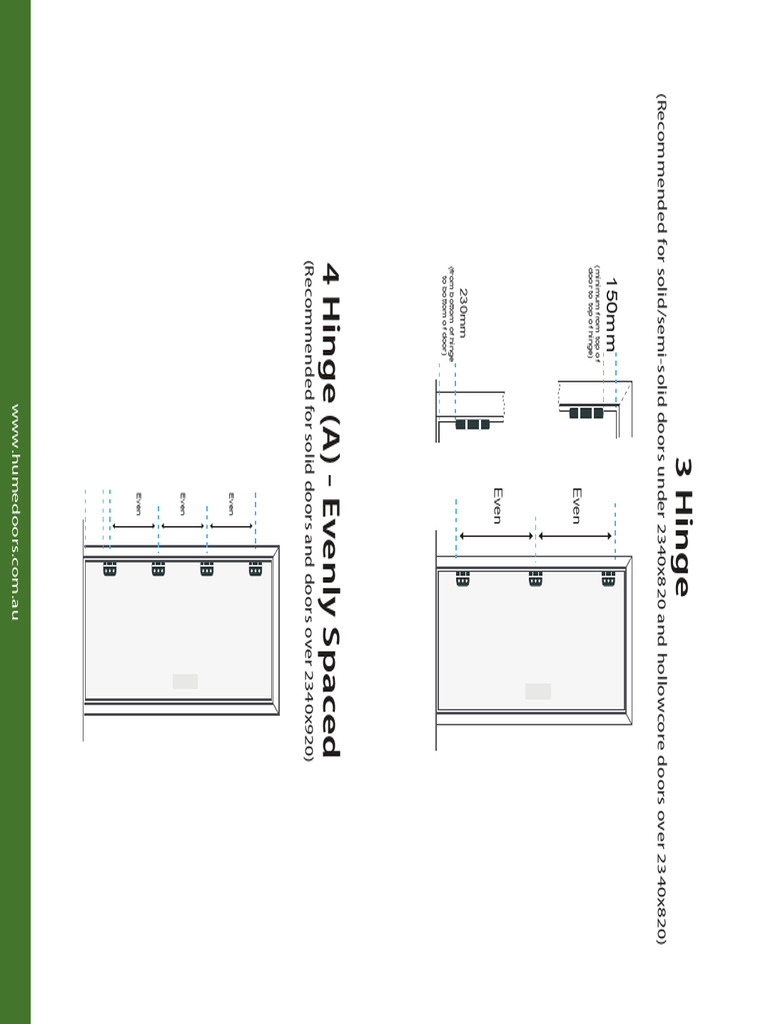Hinge Setup Guidelines for Hume Doors | PDF | Door | Components