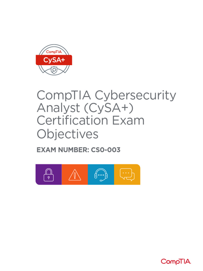 CompTIA CySA cs0 003+objectives | PDF | Security | Computer Security