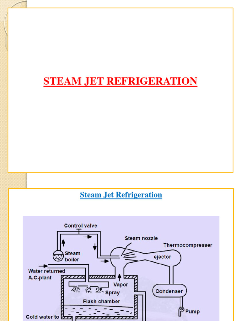 Steam Jet Refrigeration System Overview | PDF | Water | Refrigeration