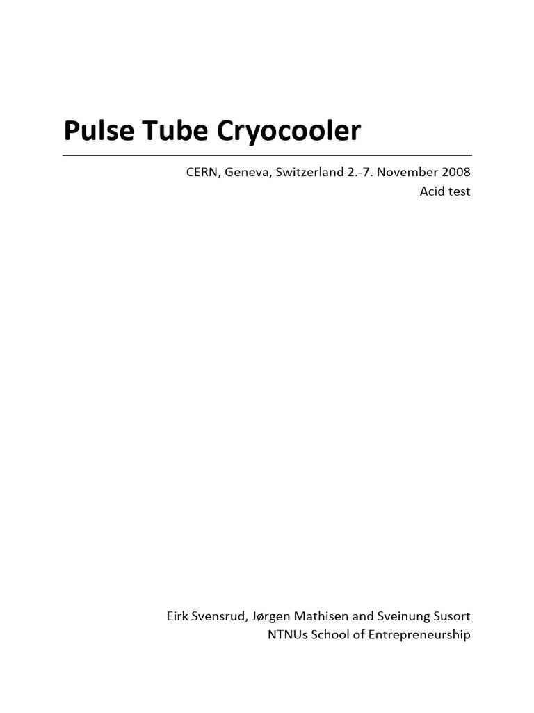 3.8 Pulse Tube Refrigeration | PDF | Physical Sciences | Applied And ...