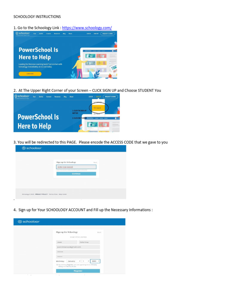 Schoology Guide for Students | PDF
