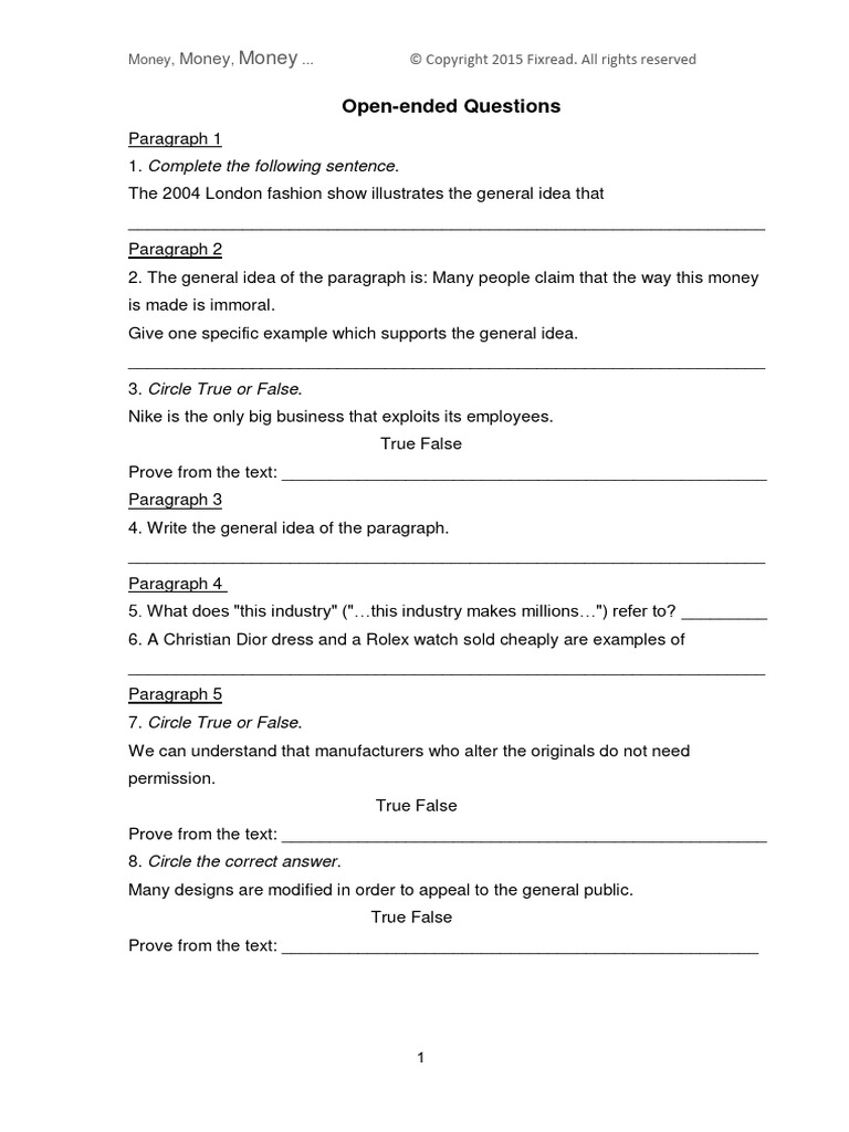 Questions - Money | PDF | Economies