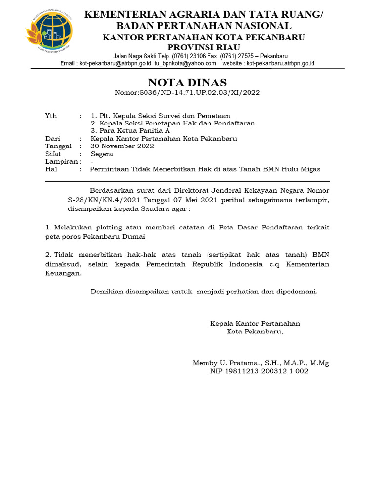 Format Nota Dinas | PDF