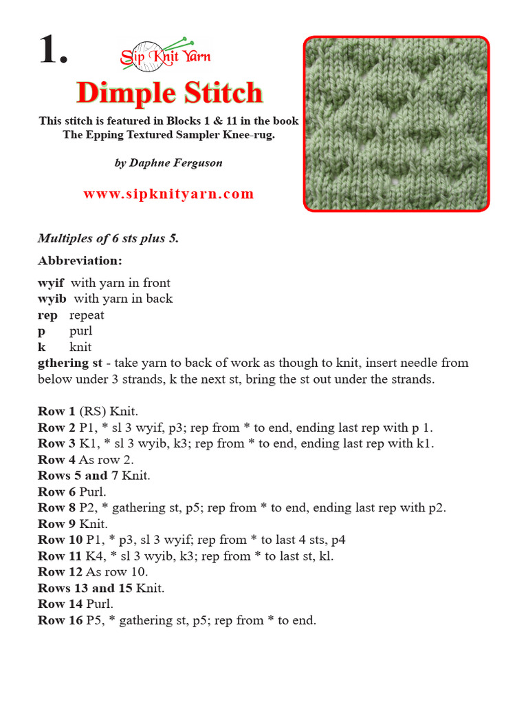 Stitch Pattern Dimple | PDF | Home & Garden | Art
