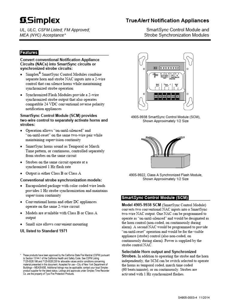 Simplex TrueAlert SmartSync Module | PDF | Supply Chain Management ...