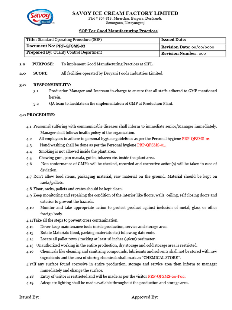 3.gmp IC 03 OK | PDF | Hygiene | Pallet