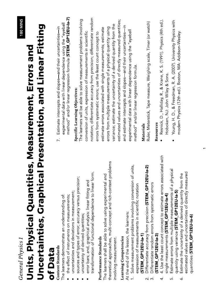 General Physics 1 Complete Lessons | PDF