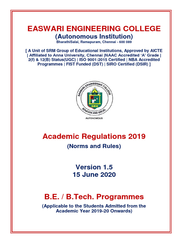 Easwari Engineering College: (Autonomous Institution) | PDF ...