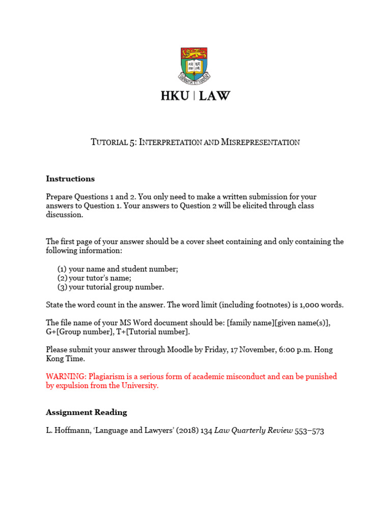 Contract Law Tutorial 5 | PDF
