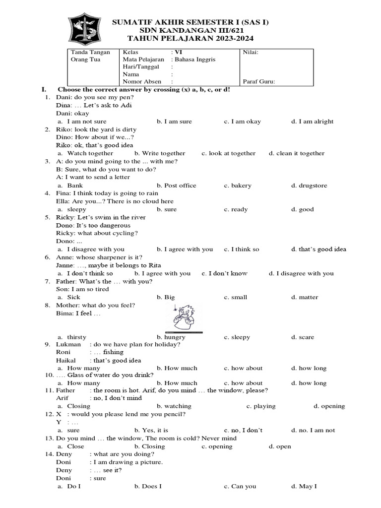 Sas B.ing KLS 6 SMT 1 (2023-2023) - 1 | PDF | Language Arts & Discipline