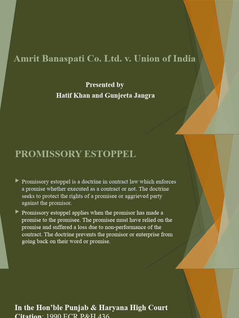 Amrit Banaspati Co | PDF | Estoppel | Government
