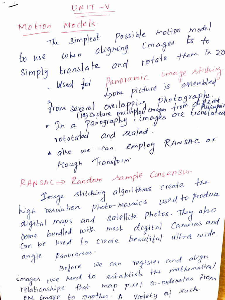 Unit V Computer Vision | PDF