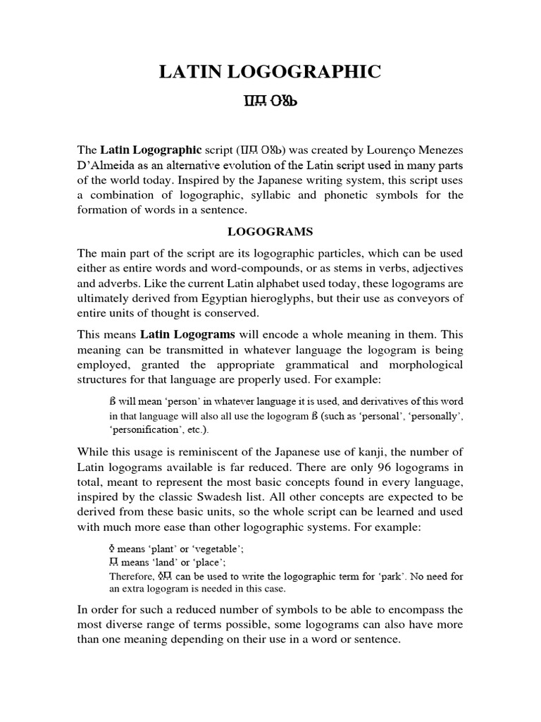 Latin Logographic | PDF | Alphabet | Latin