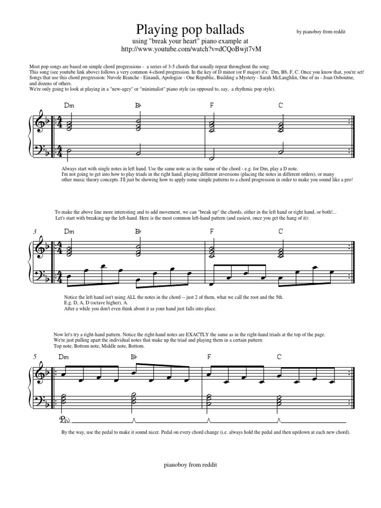 Playing Pop Ballads | PDF | Chord (Music) | Music Theory