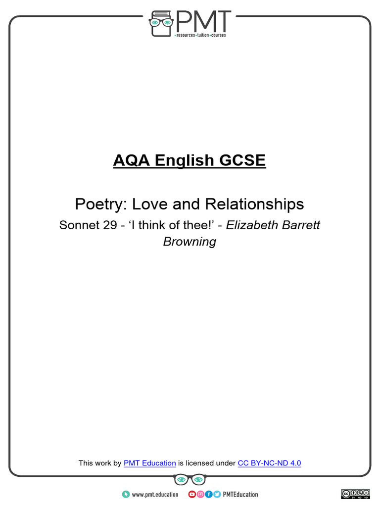 Sonnet 29 Analysis: Love and Obsession | PDF | Poetry | Sonnets
