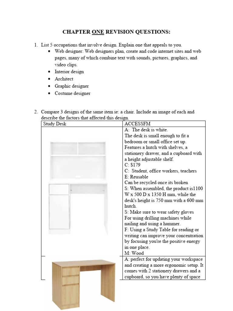 Chapter 1 Revision Questions Pdf Desk