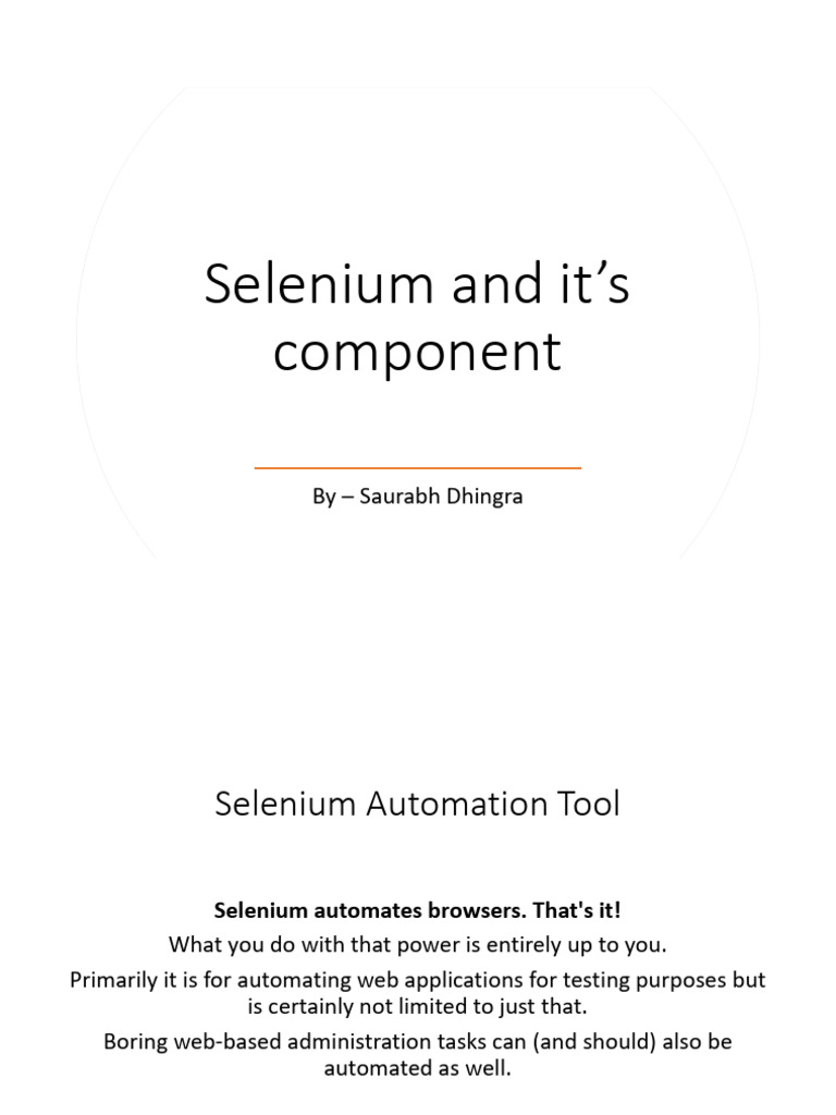 Selenium and Its Components | PDF Selenium and Its Components | PDF