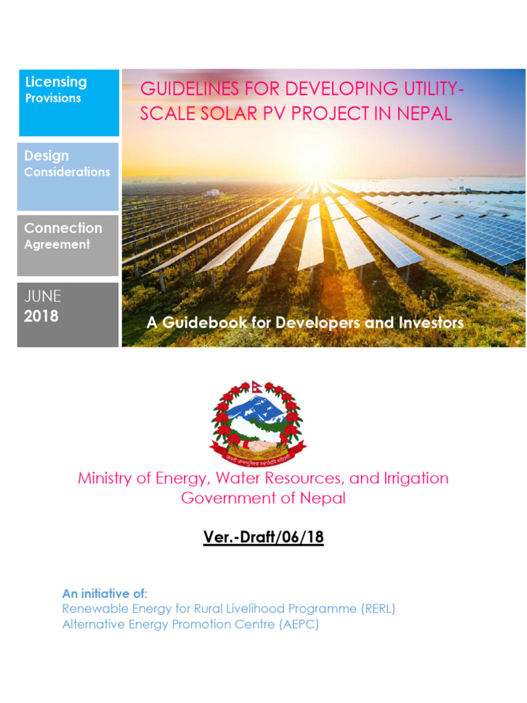 Draft - Guideline For Development of Utility Scale PV Project | PDF ...