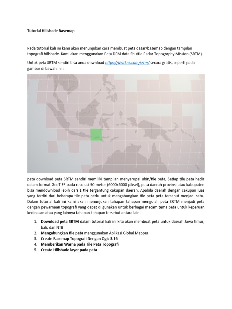 Tutorial Hillshade Offline Basemap | PDF