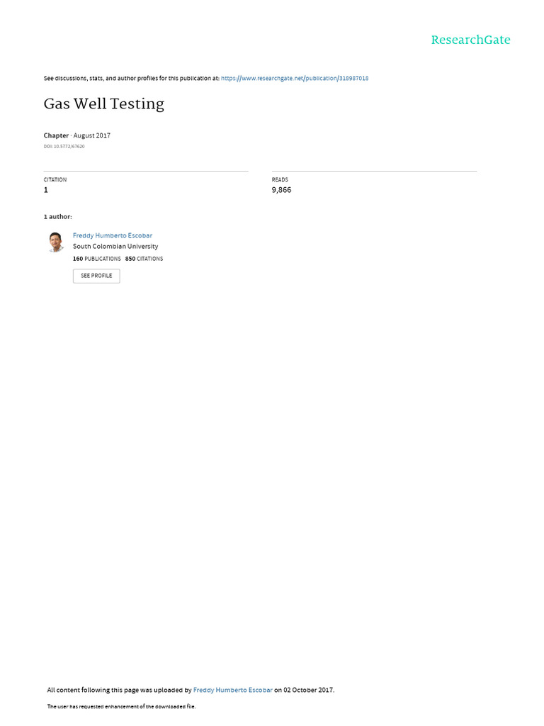 Gas Well Testing Pdf Gases Petroleum Reservoir