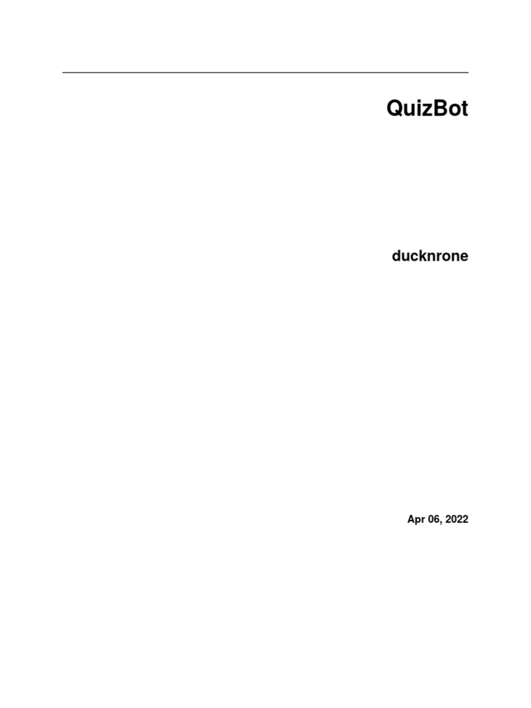 Quizbot Readthedocs Io En Latest Pdf Class Computer Programming 4937