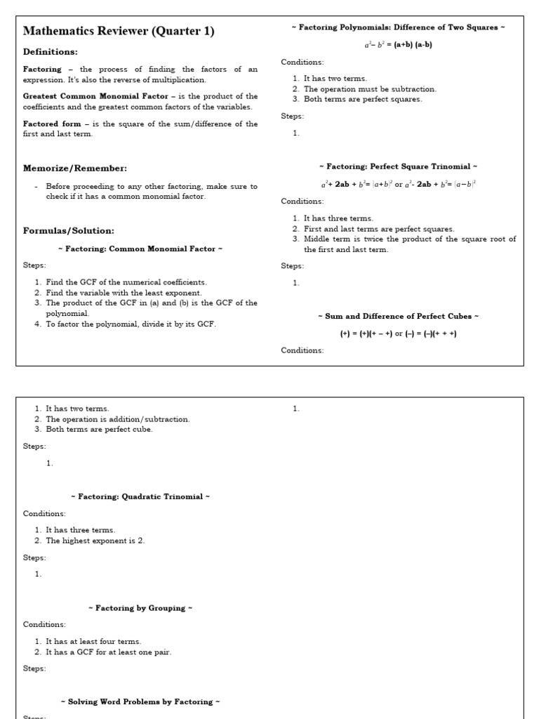 Mathematics | PDF | Factorization | Polynomial