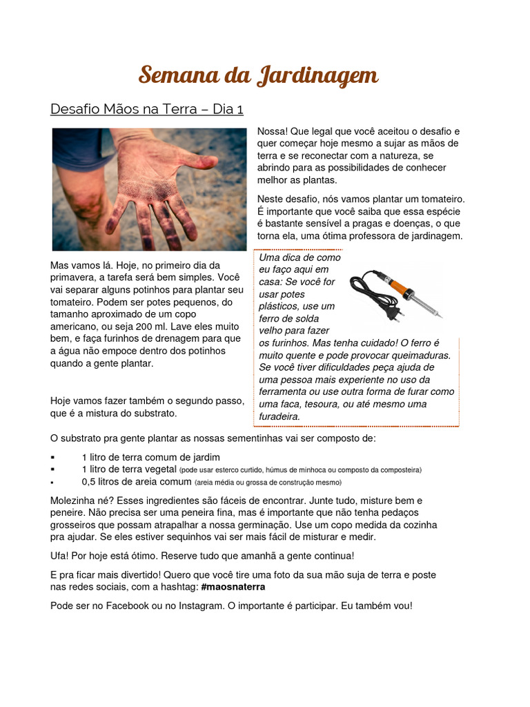 Desafio Mãos Na Terra Pdf