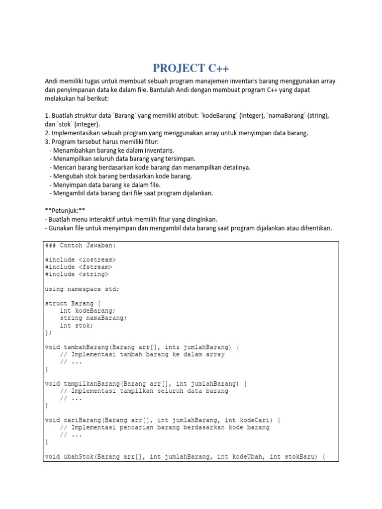 Project C++ | PDF | Komputer