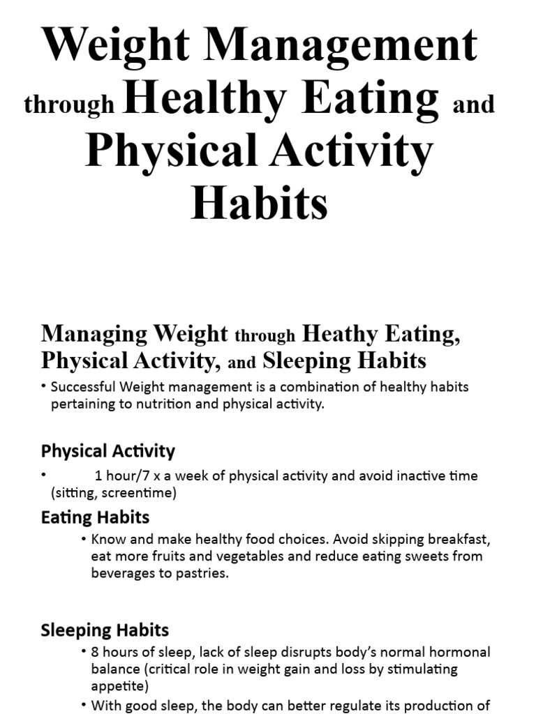 Healthy Weight Management Strategies | PDF | Weight Management | Eating