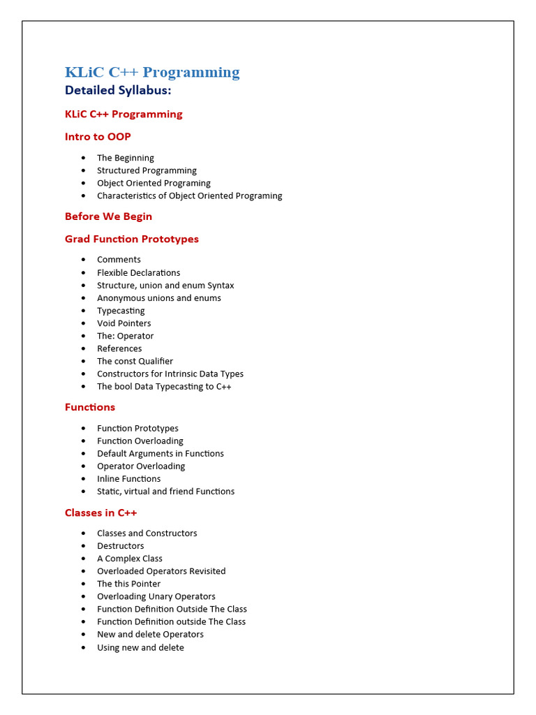 KLiC C++ Programming | PDF | C++ | Class (Computer Programming) KLiC C++ Programming | PDF | C++ | Class (Computer Programming)