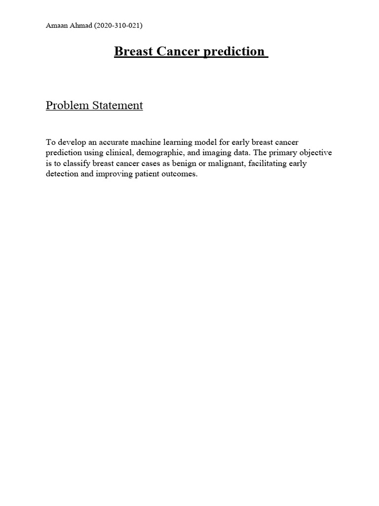 Breast Cancer Prediction | PDF | Machine Learning | Support Vector Machine