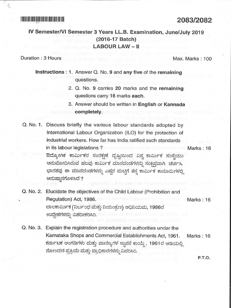 Labour Law-II June 2019 | PDF